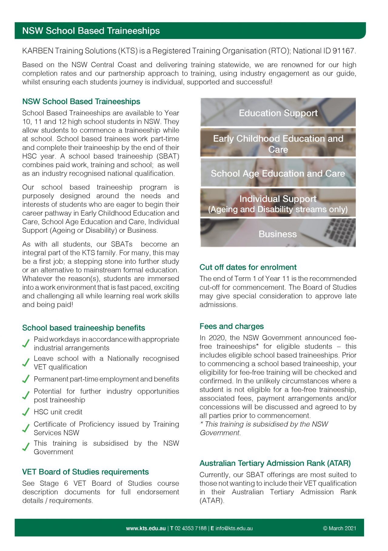 School Based Traineeships - KARBEN Training Solutions | National ID 91167